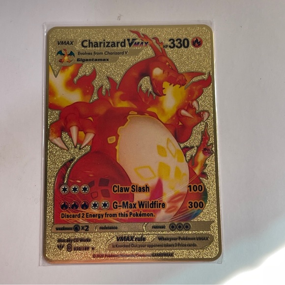 Pokémon | Toys | Pokmon Gold Metal Charizard Vmax Collectible Hp 33 ...